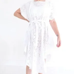 Jag Jeans | Dresses | Jag Eden Dress White The Edge Loose Wide Belted ...